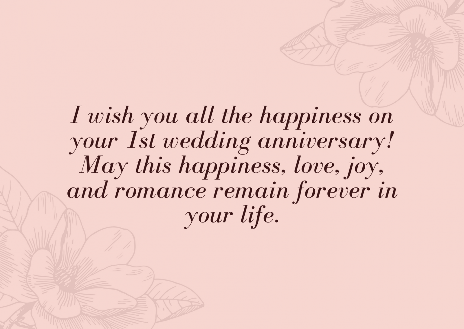 Happy 1st Wedding Anniversary Wishes For Sister Quotes Status